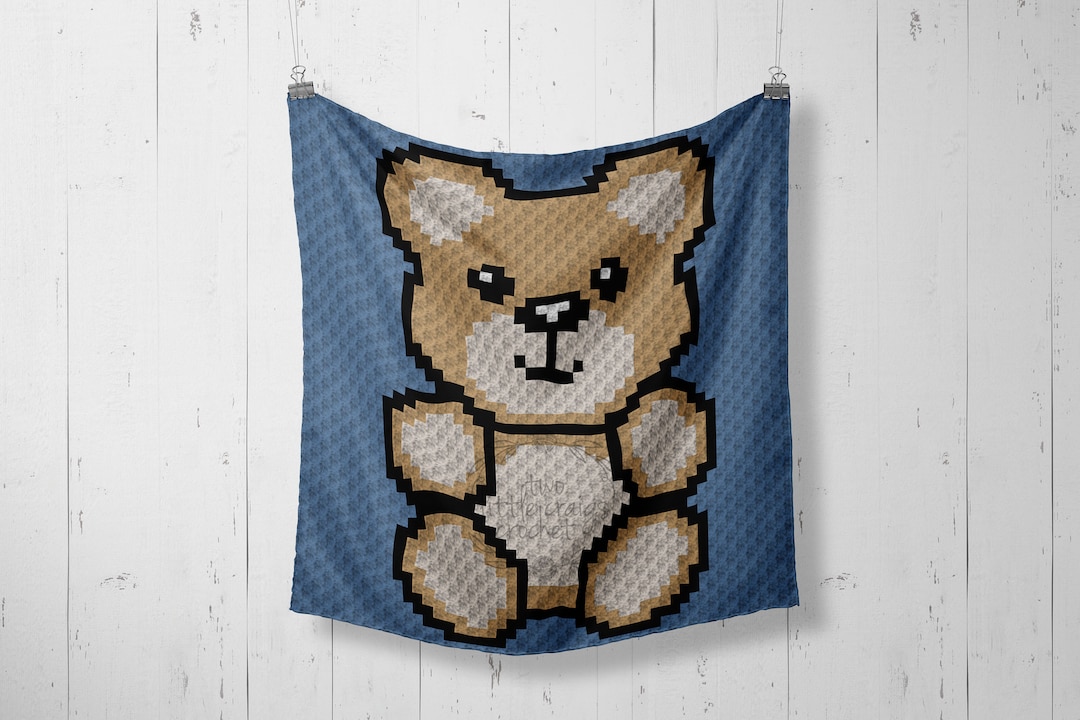 INSTANT DOWNLOAD - Teddy Bear - Baby Bear - Baby Blanket - C2c - C2c ...