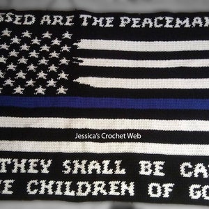 INSTANT Download-police Crochet-thin Blue Line-blue Lives Matter ...