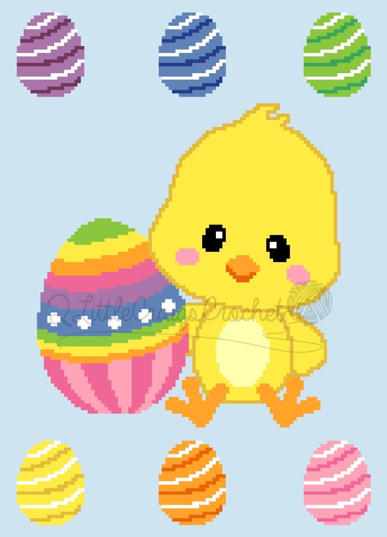 INSTANT DOWNLOAD Easter Chick Crochet Graph Easter Graph - Etsy