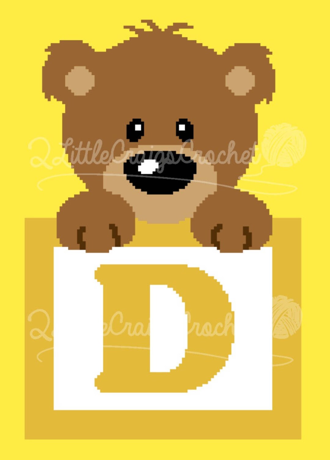 INSTANT DOWNLOAD - Teddy Bear Crochet - Crochet Alphabet - Graphgan ...