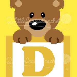 INSTANT DOWNLOAD - Teddy Bear Crochet - Crochet Alphabet - Graphgan ...