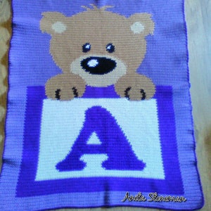 INSTANT DOWNLOAD - Teddy Bear Crochet - Crochet Alphabet - Graphgan ...