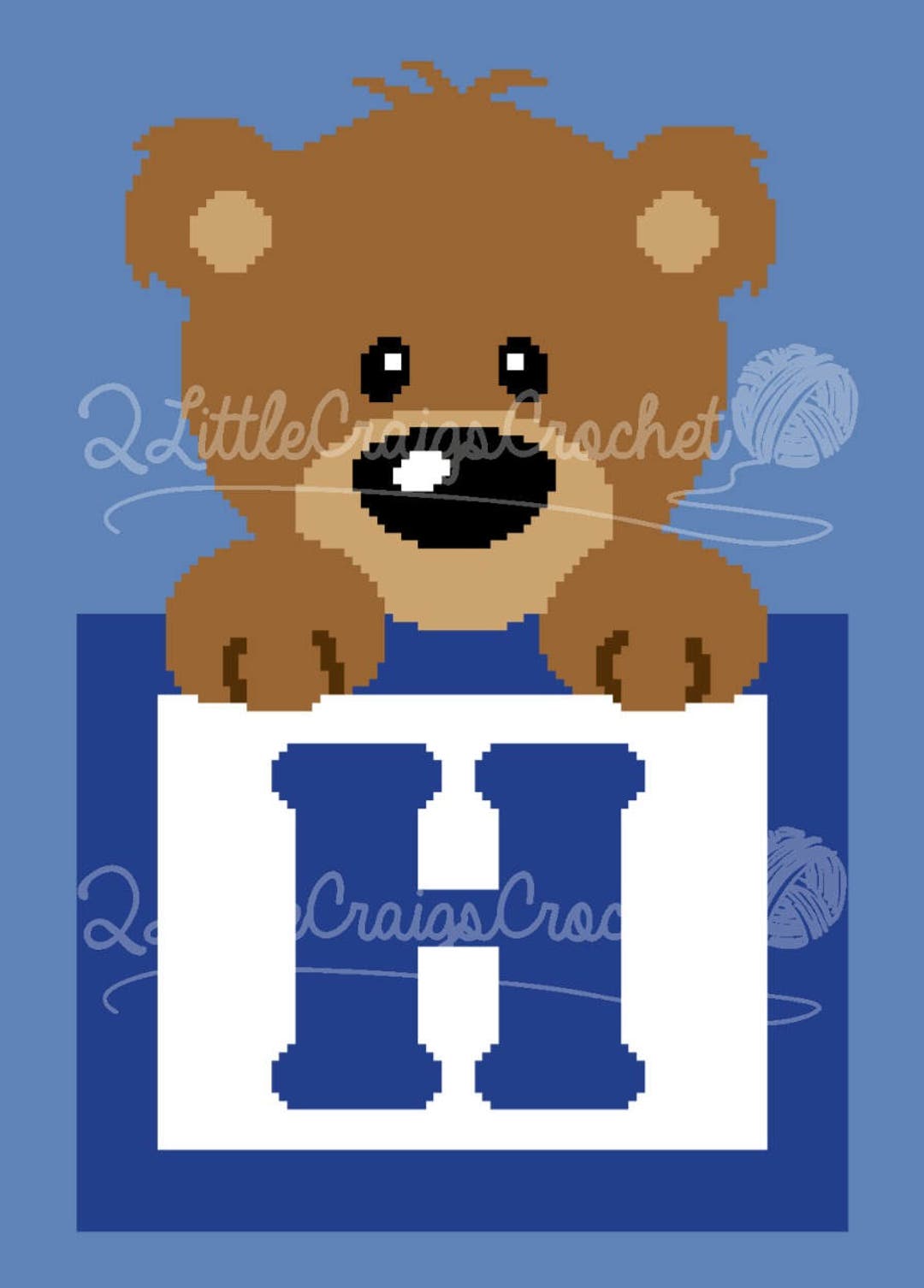 INSTANT DOWNLOAD - Teddy Bear Crochet - Crochet Alphabet - Graphgan ...