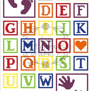 INSTANT DOWNLOAD -crochet Alphabet Graph -crochet Alphabet Pattern -abc ...