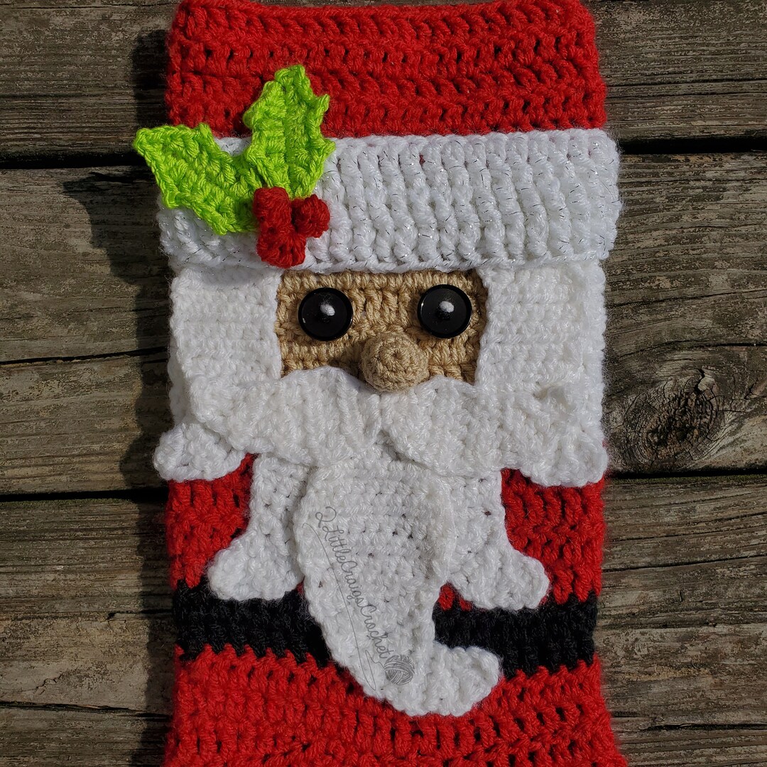 Santa Claus Stocking - Christmas Stocking - Crochet Christmas Stocking ...