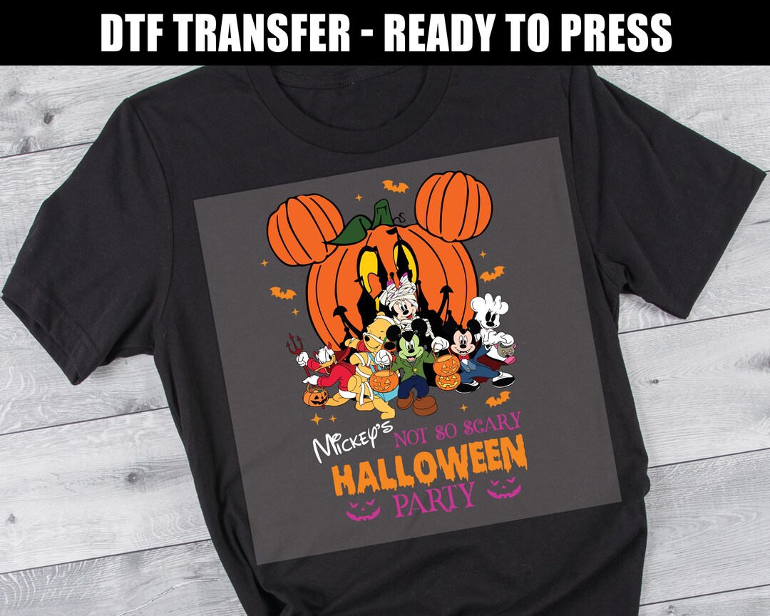 Mickey Shaped Pumpkin Head DTF Heat Transfer Not so Scary MNSSHP ...