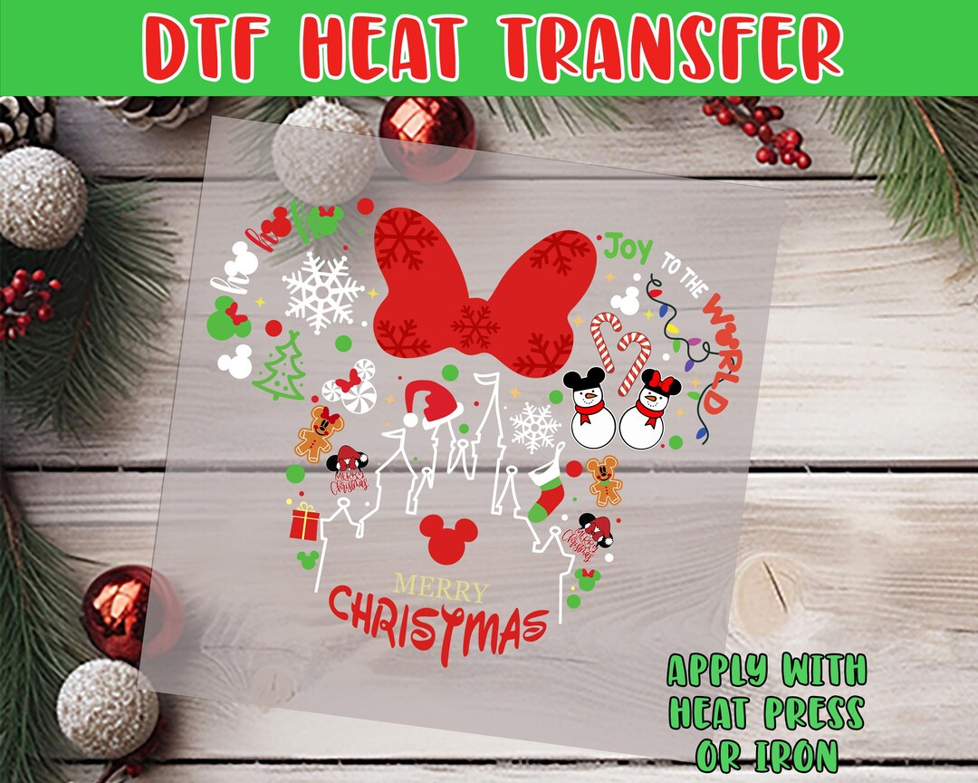 Minnie Mouse Christmas DTF Heat Transfer: Joy to the World - Etsy