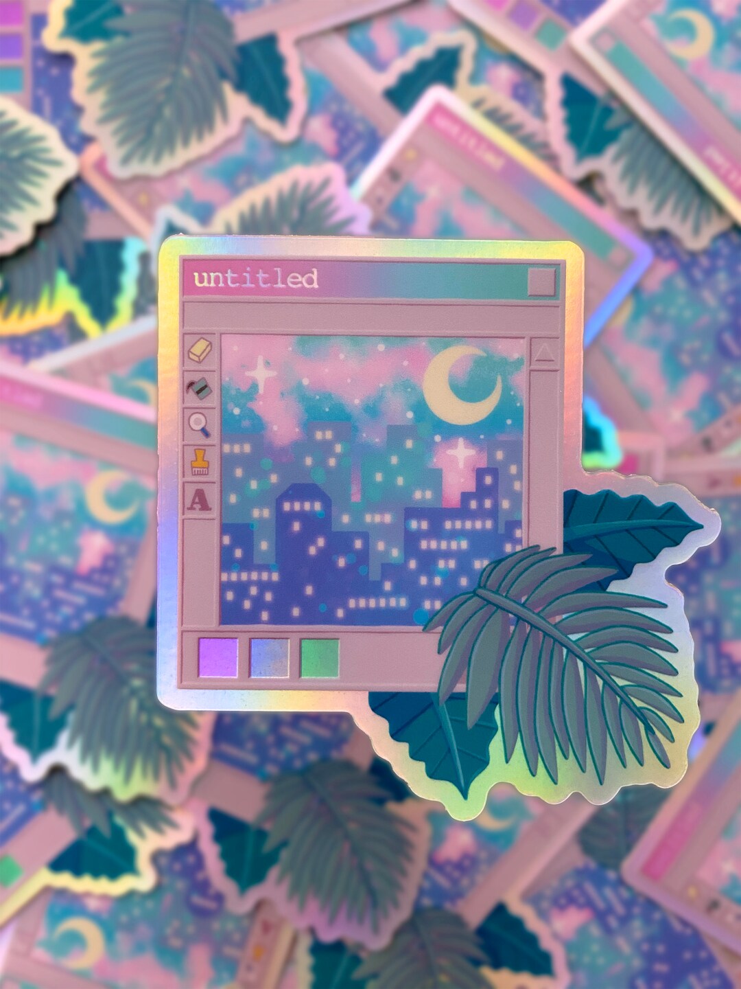 VAPORWAVE WINDOW - 3" Holographic Vinyl Sticker - Etsy