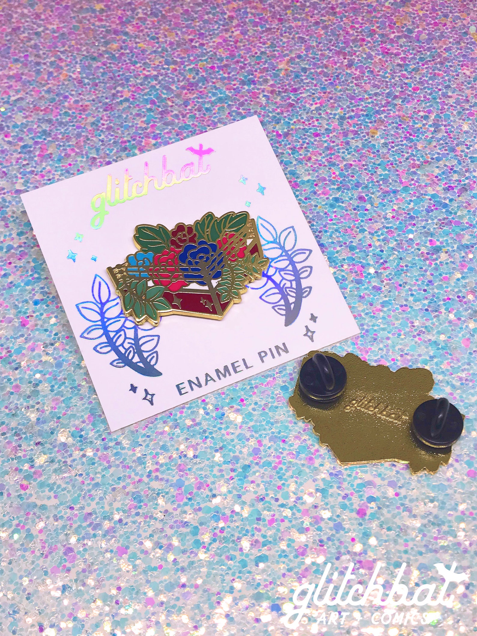 FLORAL WRESTLING 1.5 Enamel Pin - Etsy