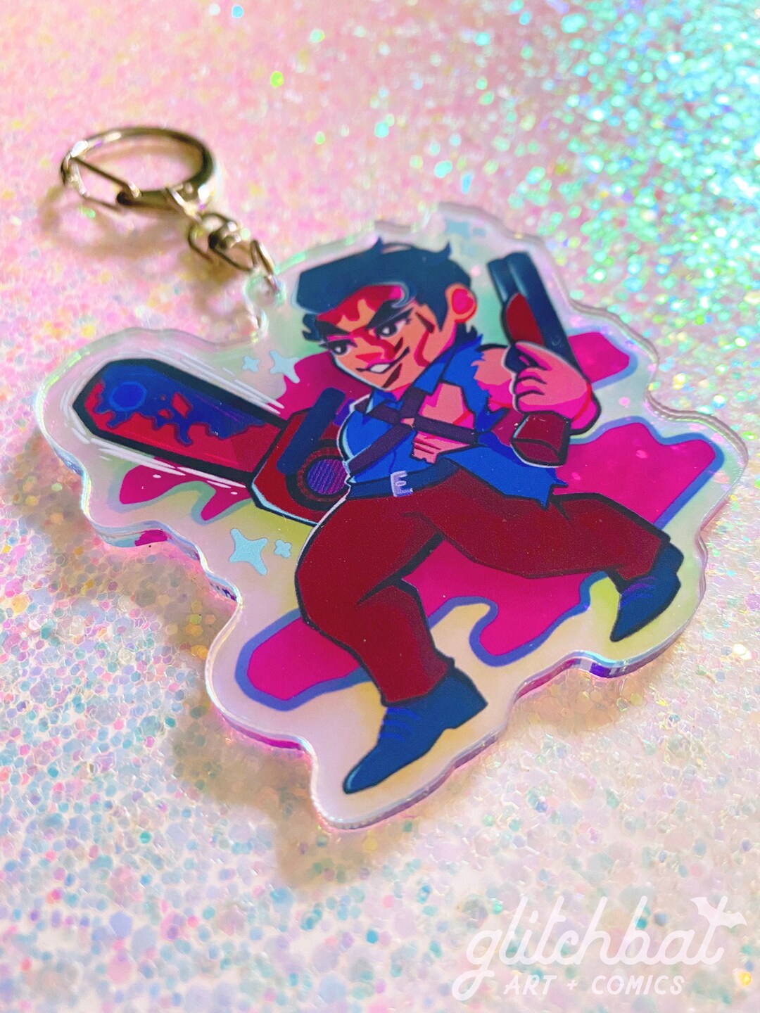Evil Dead ASH WILLIAMS - 2.5" Iridescent Acrylic Keychain - Etsy