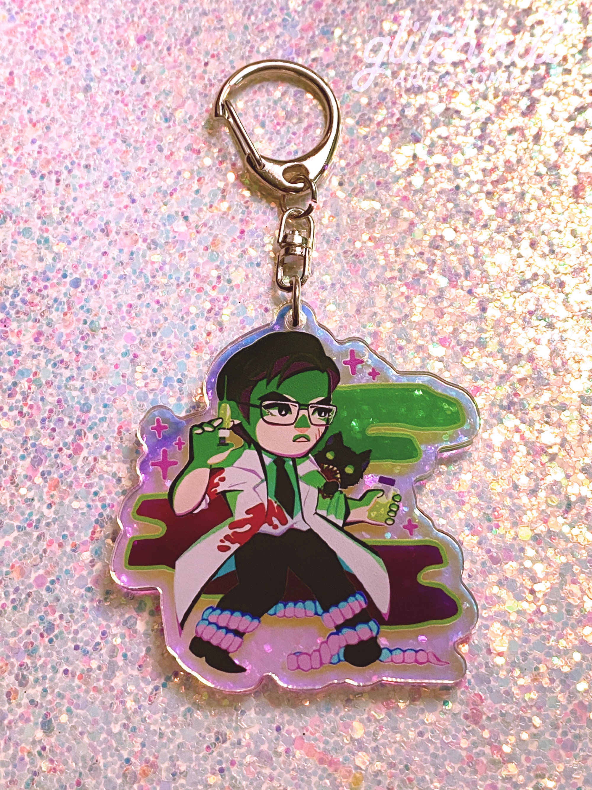 RE-ANIMATOR 2.5 Iridescent Acrylic Keychain | Etsy