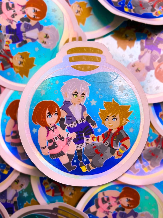 Kingdom Hearts DESTINY TRIO 3 Holographic Sticker - Etsy