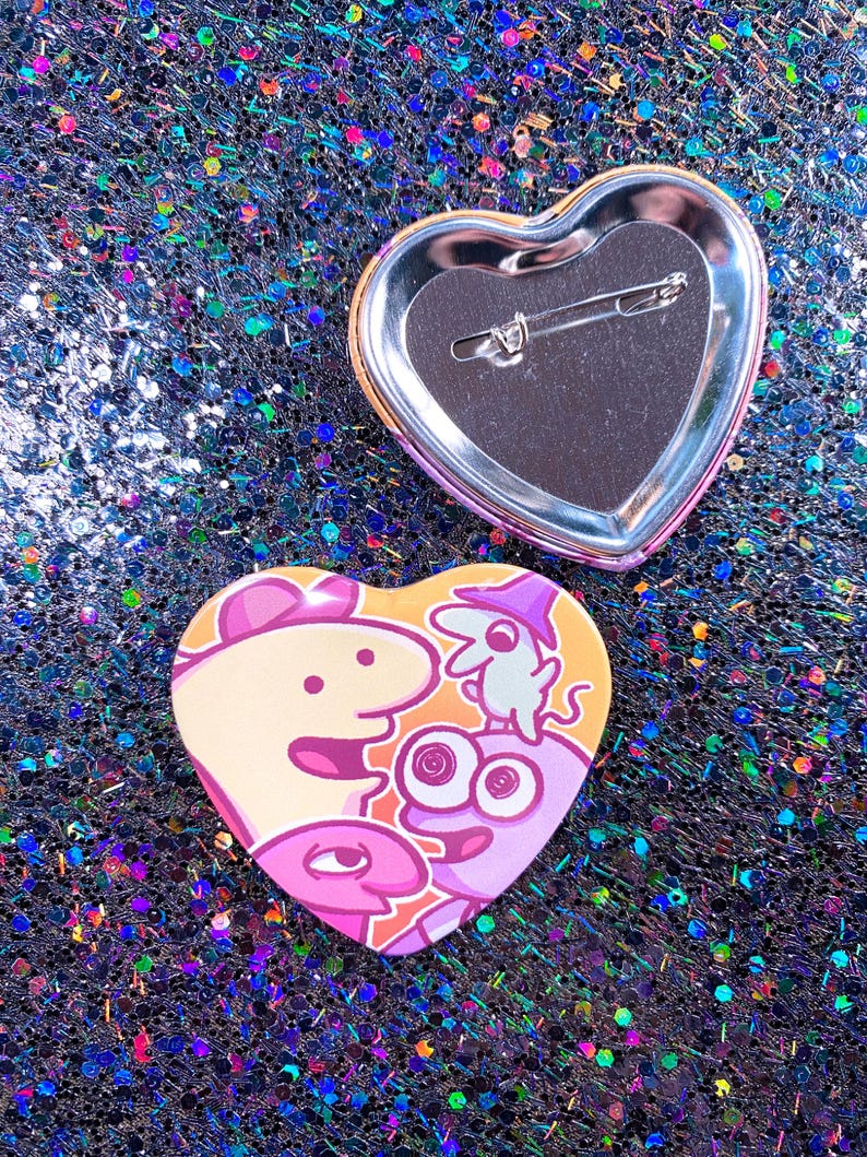 SMILING FRIENDS - 2.25" Heart Shaped Button - Etsy
