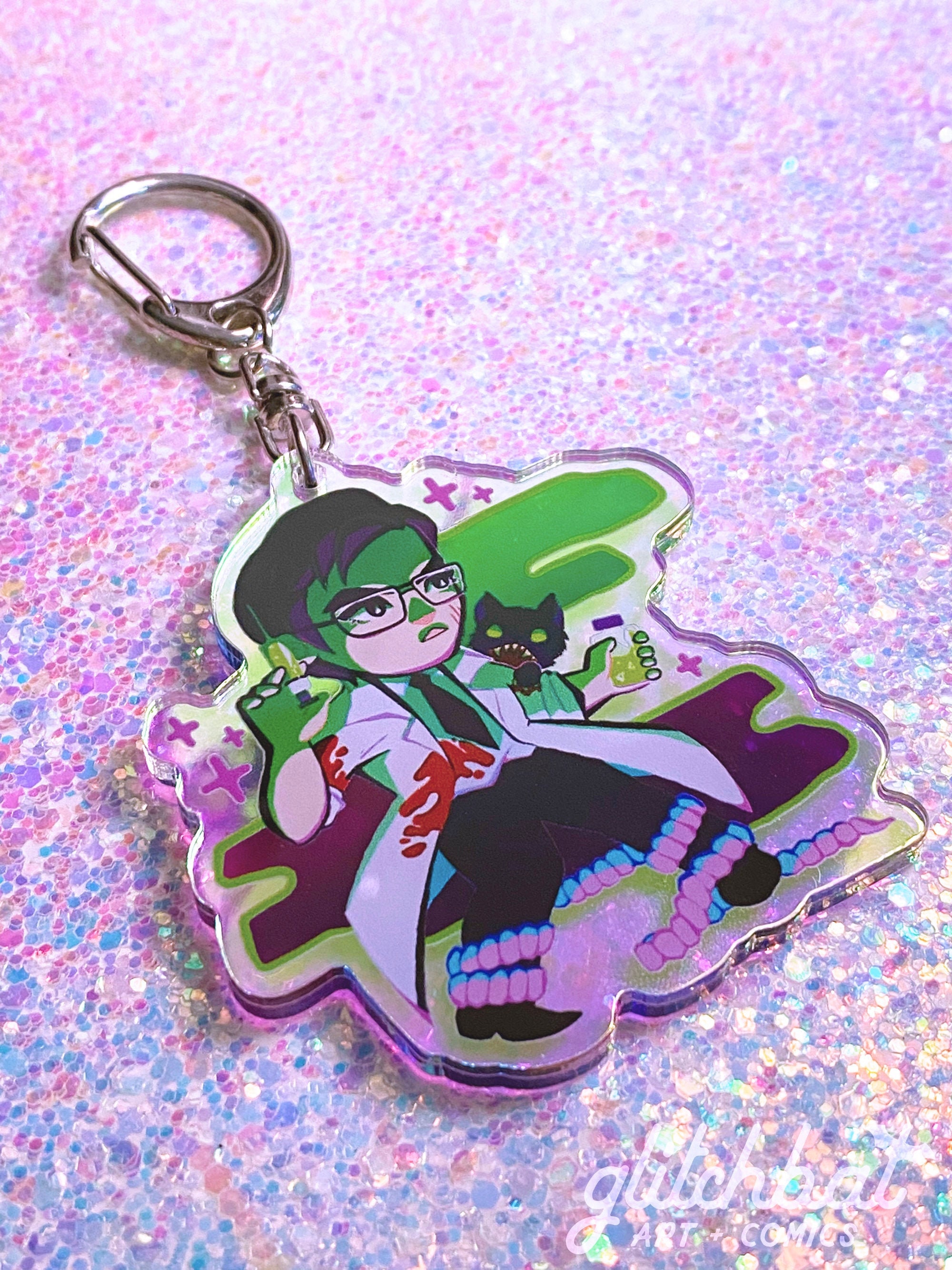 RE-ANIMATOR 2.5 Iridescent Acrylic Keychain | Etsy