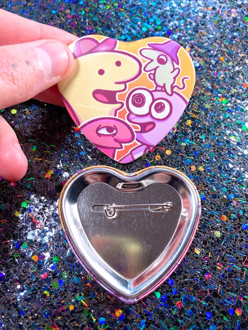 SMILING FRIENDS - 2.25" Heart Shaped Button - Etsy