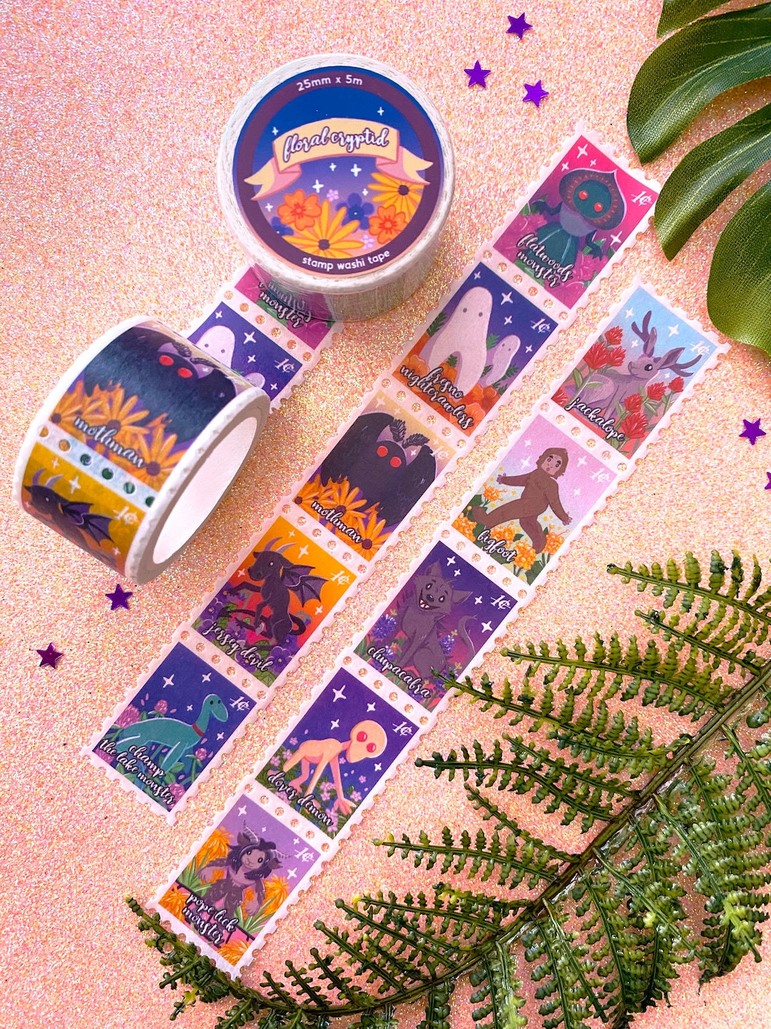 FLORAL CRYPTID - Stamp Washi Tape - Etsy