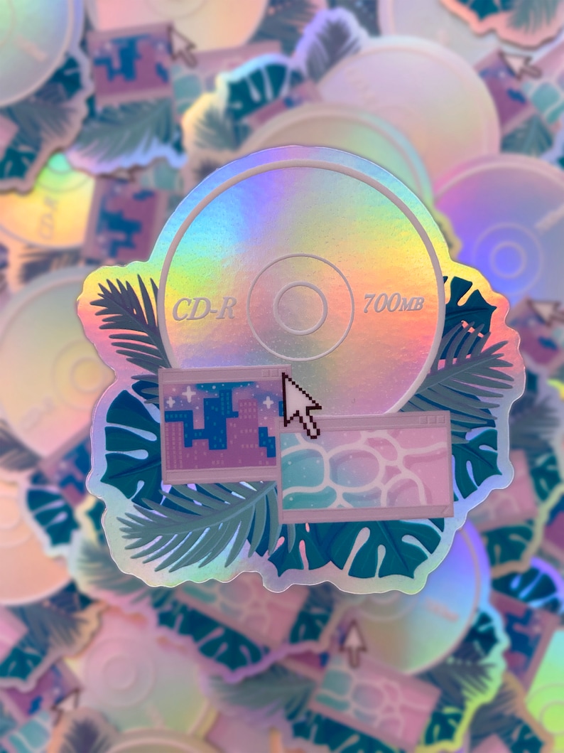 VAPORWAVE CD - 3" Holographic Vinyl Sticker - Etsy