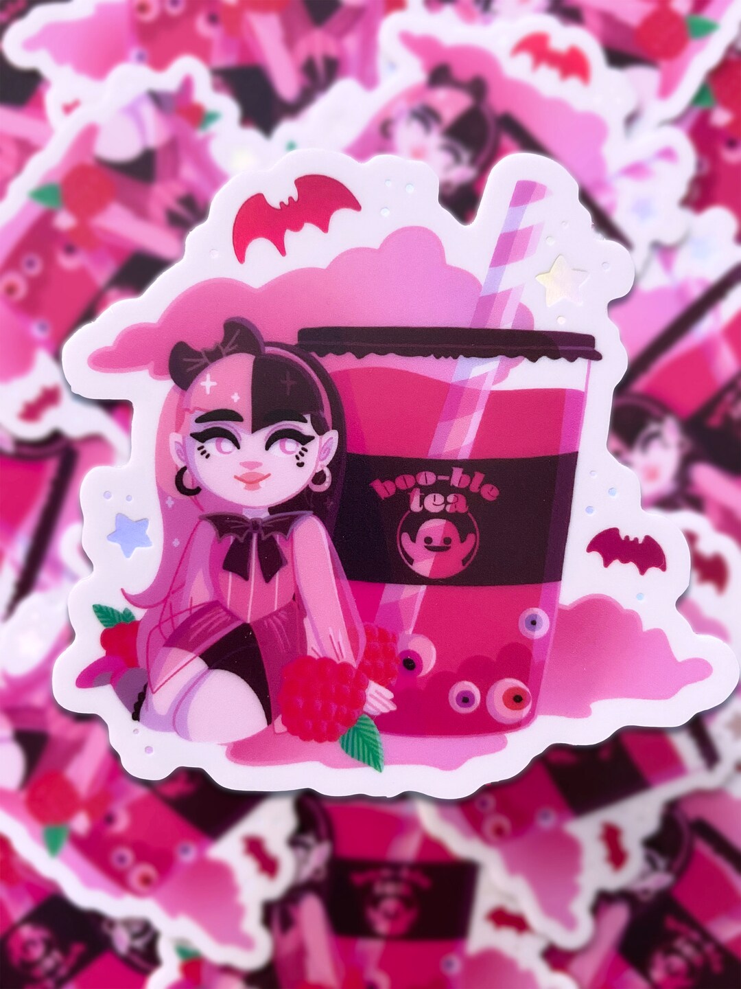 Monster School VAMPIRE BOBA - 3" Holographic Vinyl Sticker - Etsy