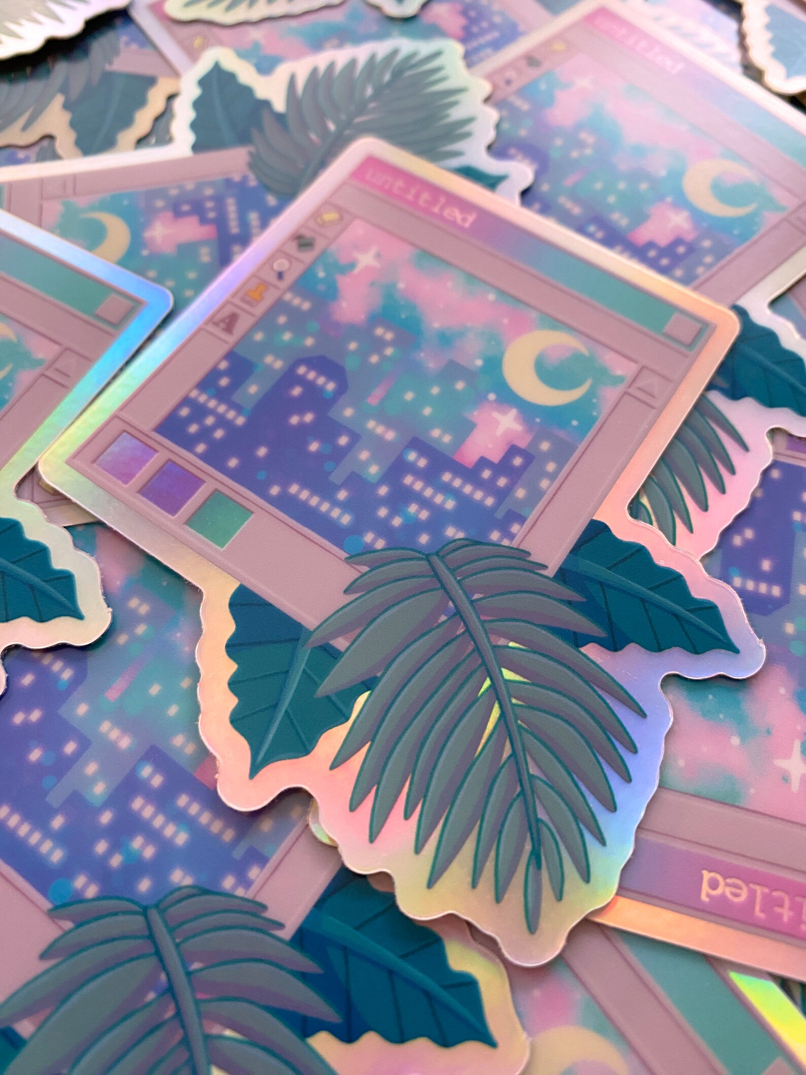 VAPORWAVE WINDOW - 3" Holographic Vinyl Sticker - Etsy