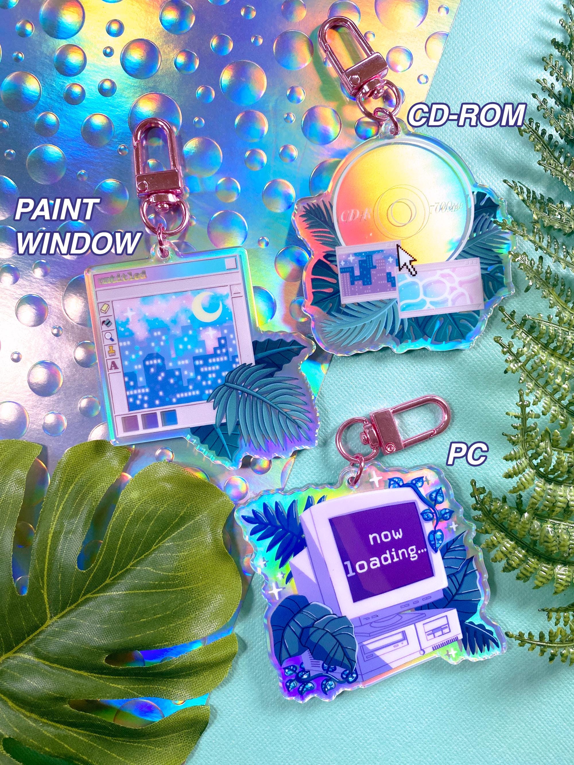 VAPORWAVE VIBES - 2.5" Holographic Acrylic Keychain - Etsy
