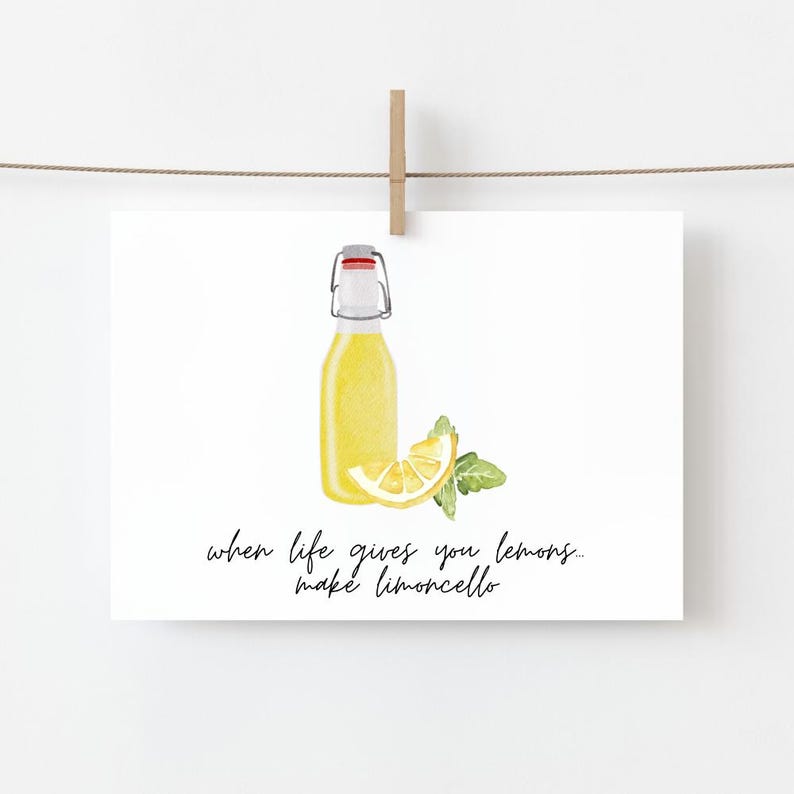 Limoncello, Lemon Lovers, Italian Card, Everyday Card, Funny Card ...