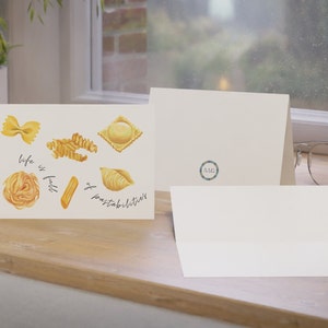 Pasta Card, Pasta Lover, Everyday Card, Italian Card, Happy Card, Cute ...