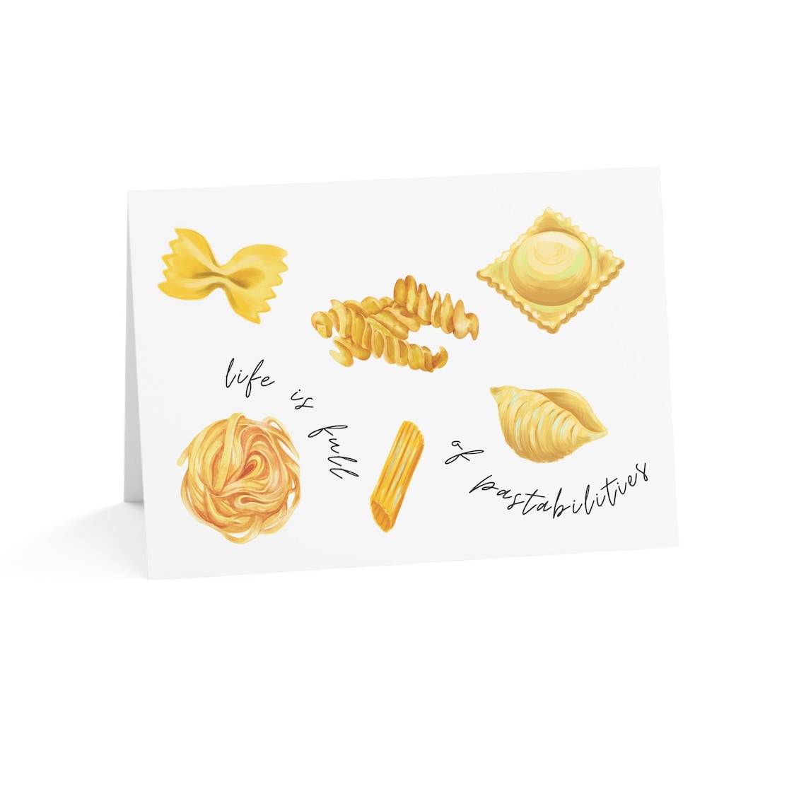 Pasta Card, Pasta Lover, Everyday Card, Italian Card, Happy Card, Cute ...
