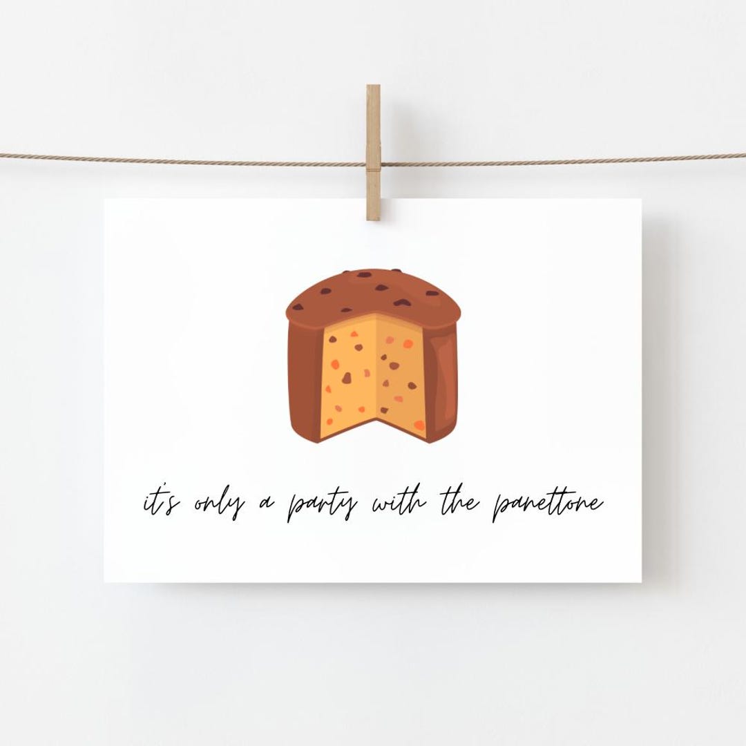 Panettone, Italian Card, Christmas Card, Funny Card, Cute Card, Party ...