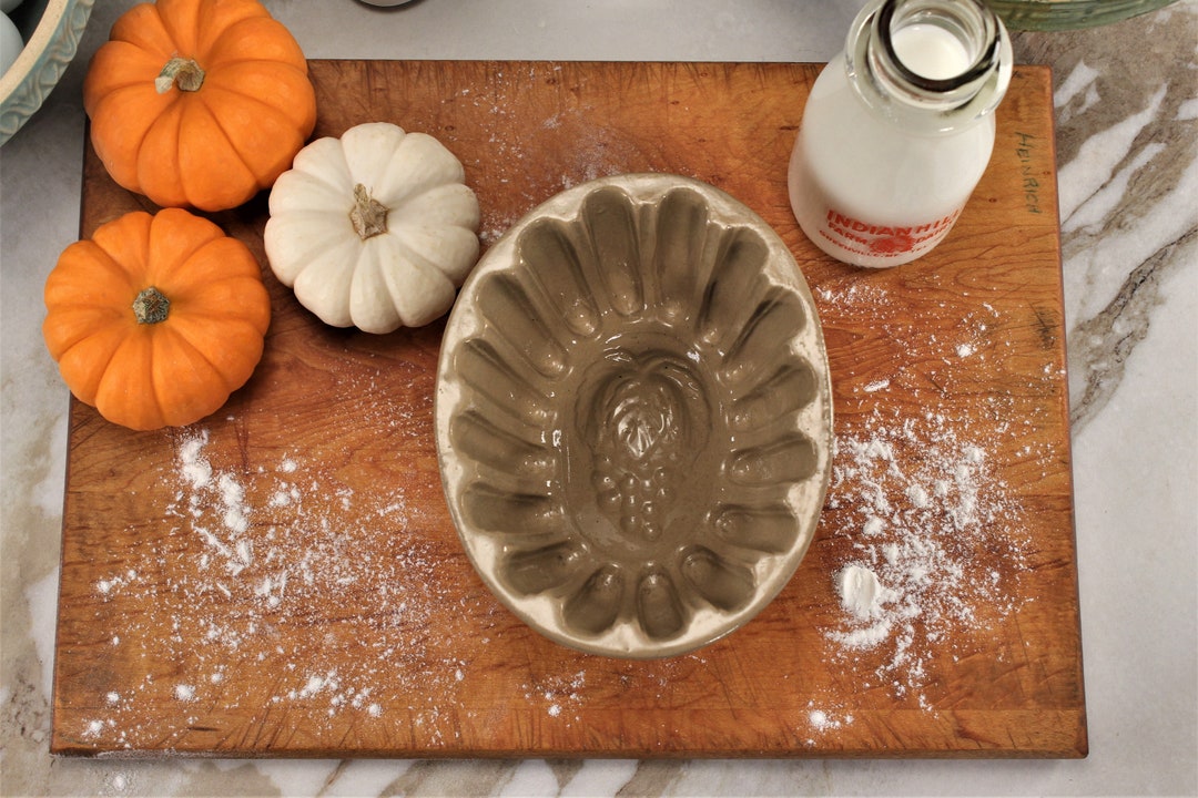 Victorian Jelly Mold Brown Salt Glaze Stoneware Grape Design Fluted ...