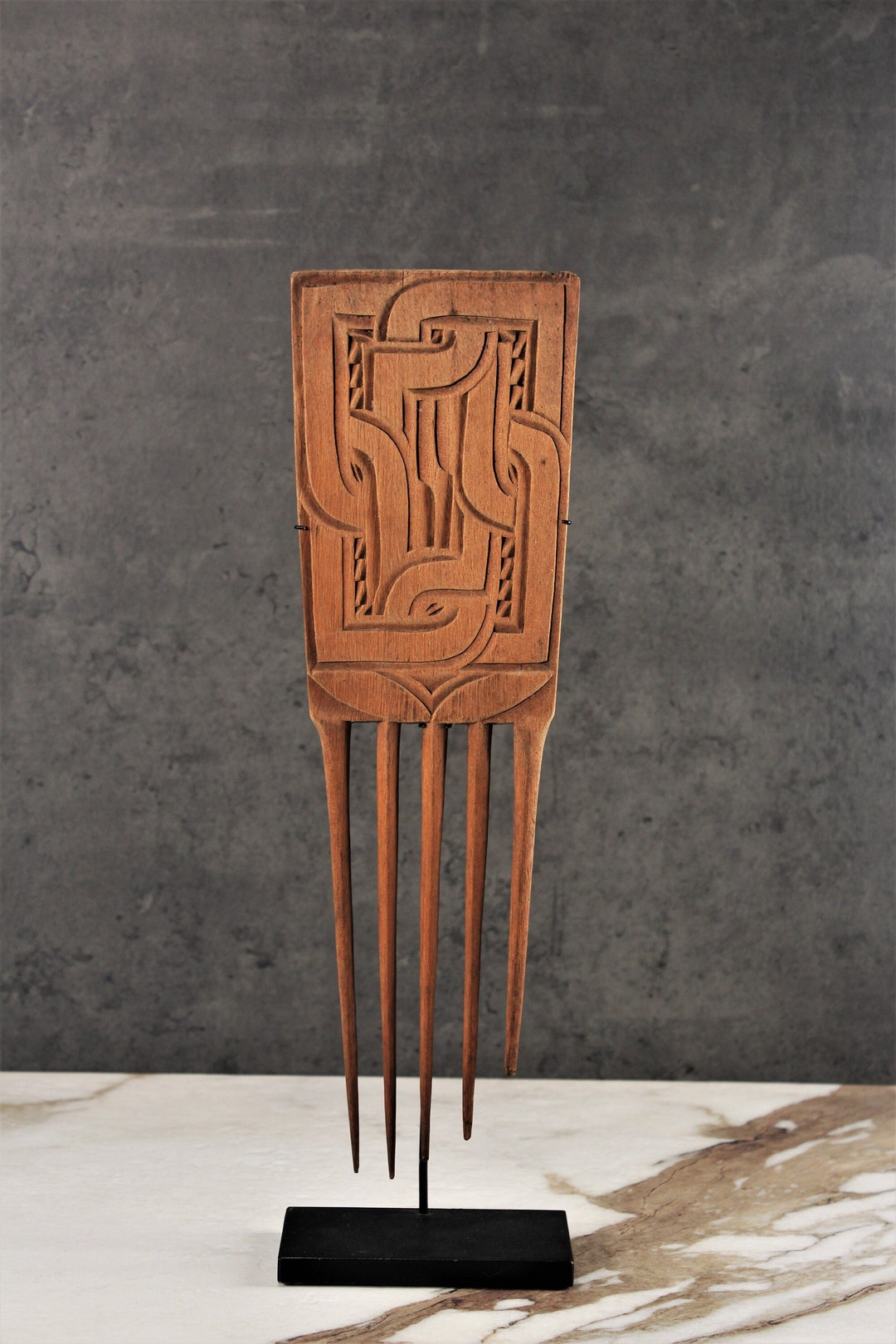 Antique Suriname Carved Wood Comb - Etsy