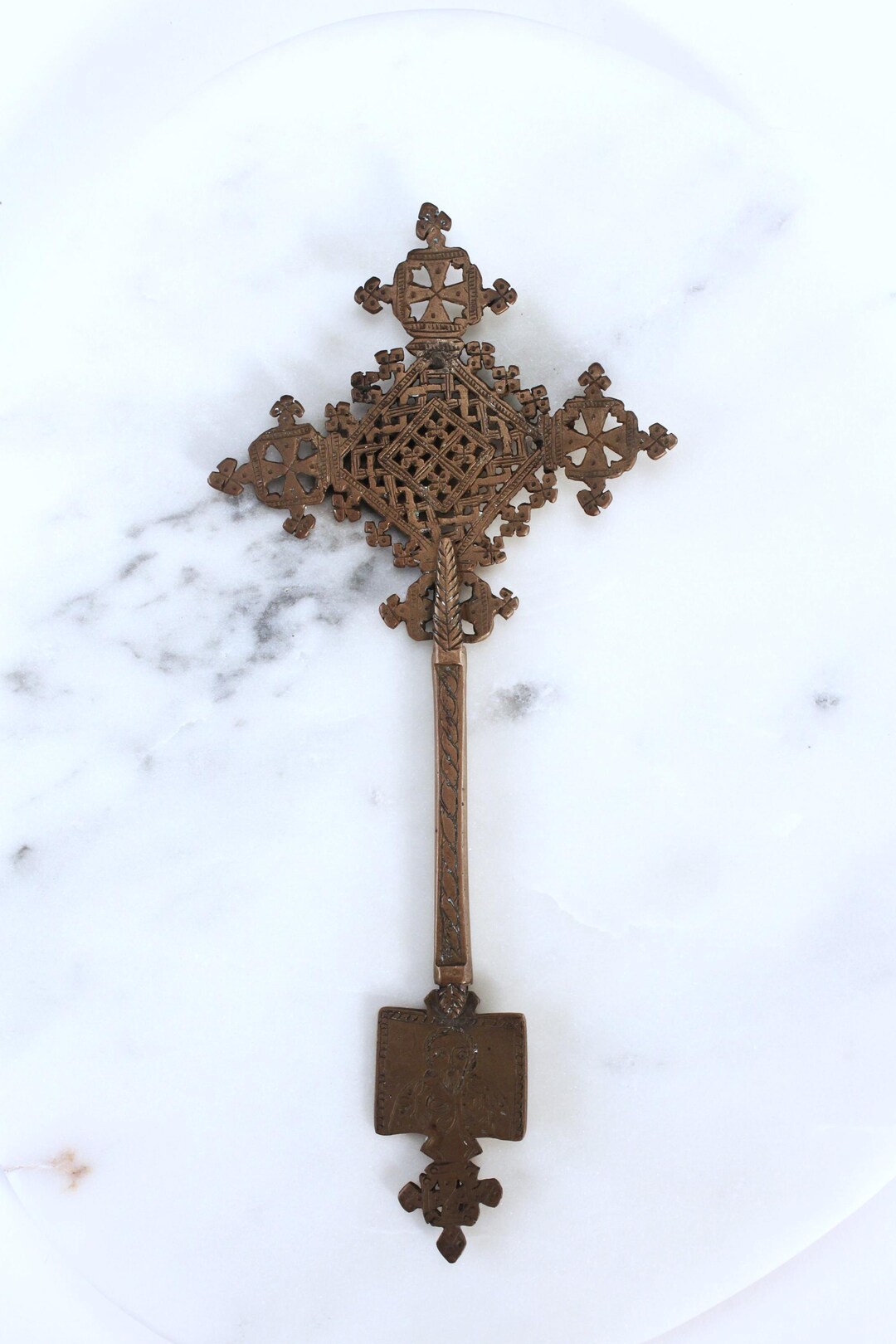 Antique Ethiopian Axum Cross Hand Held Blessing Brass Interlace - Etsy