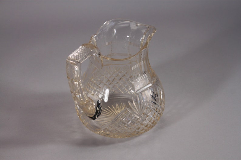 ABP Cut Crystal Pitcher Strawberry Diamond and Fan Pattern - Etsy
