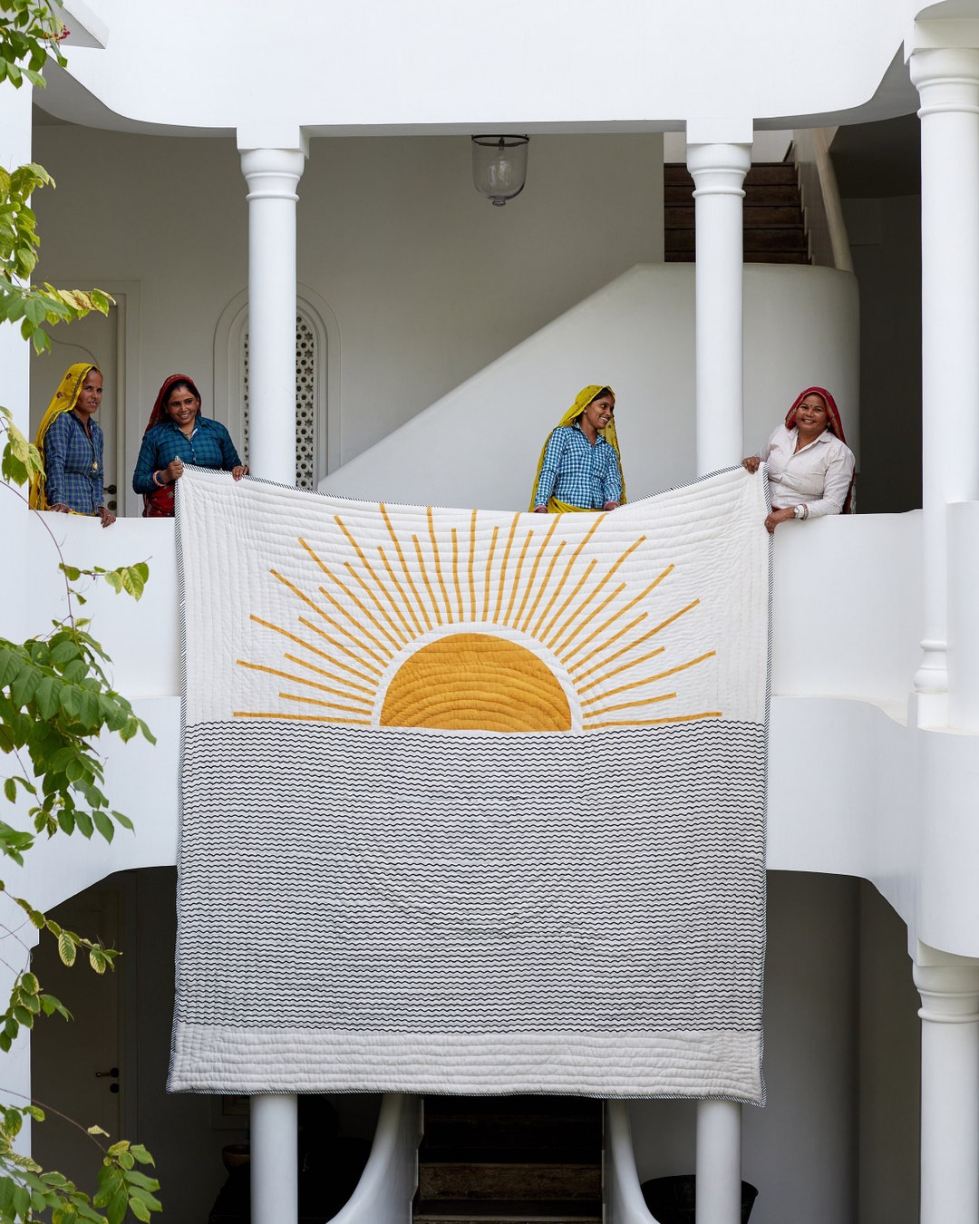 Handmade Twin Quilt, Natural Cotton Twin Quilt, Boho Twin Quilt, Rising ...