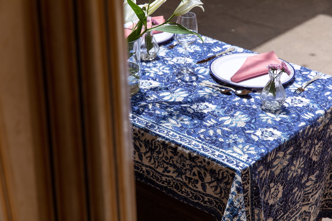 Handmade Tablecloth, Cotton Table Linen, Rectangle Tablecloth, Indian ...