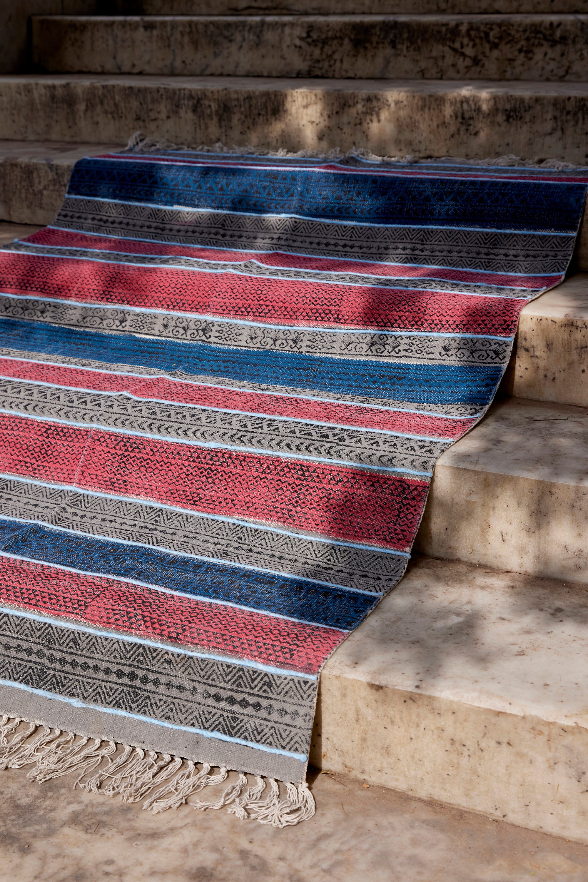 Red Wide Striped Rugs