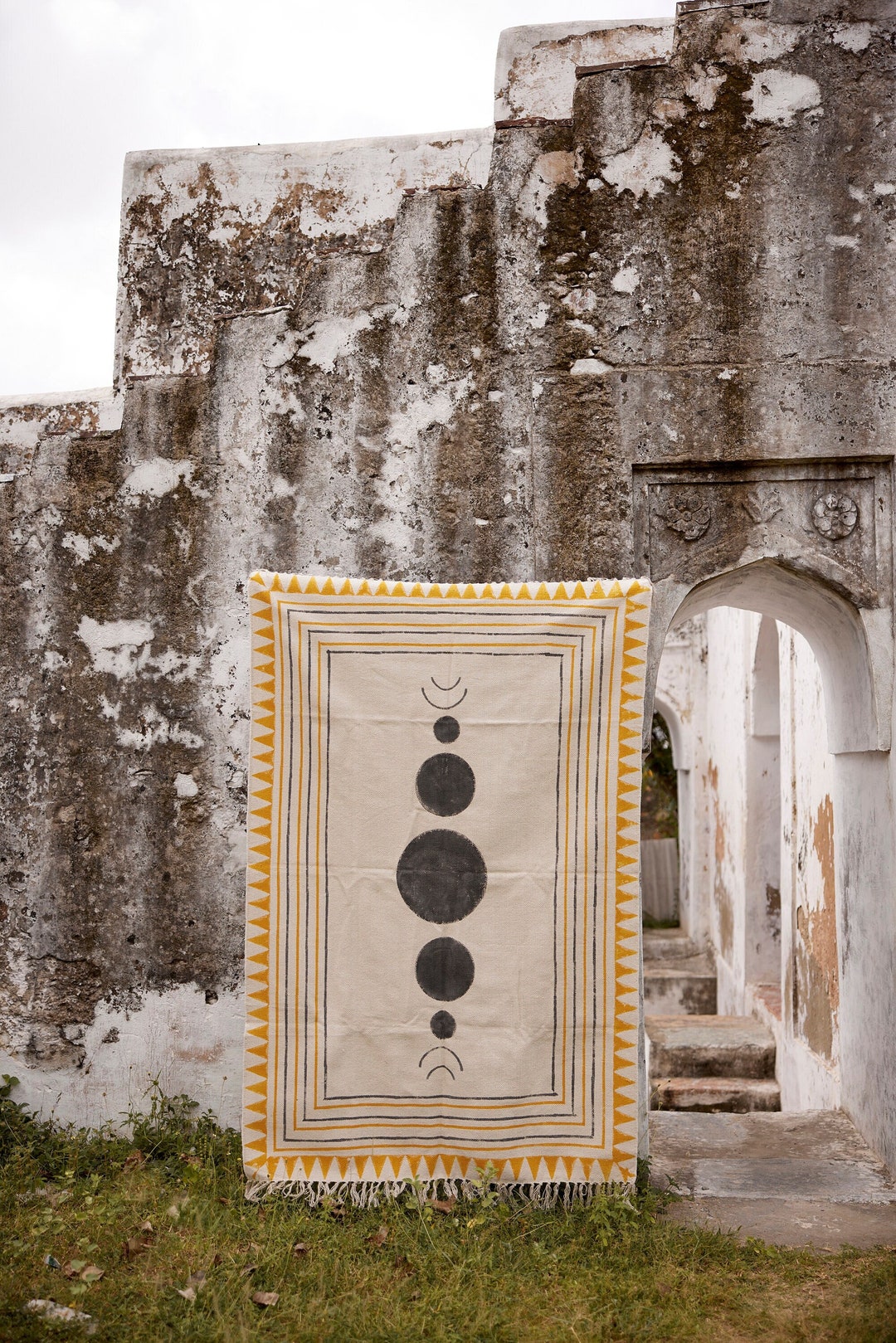 Cotton Moon Phase Rug Boho Rug for Bedroom Handmade Rug - Etsy