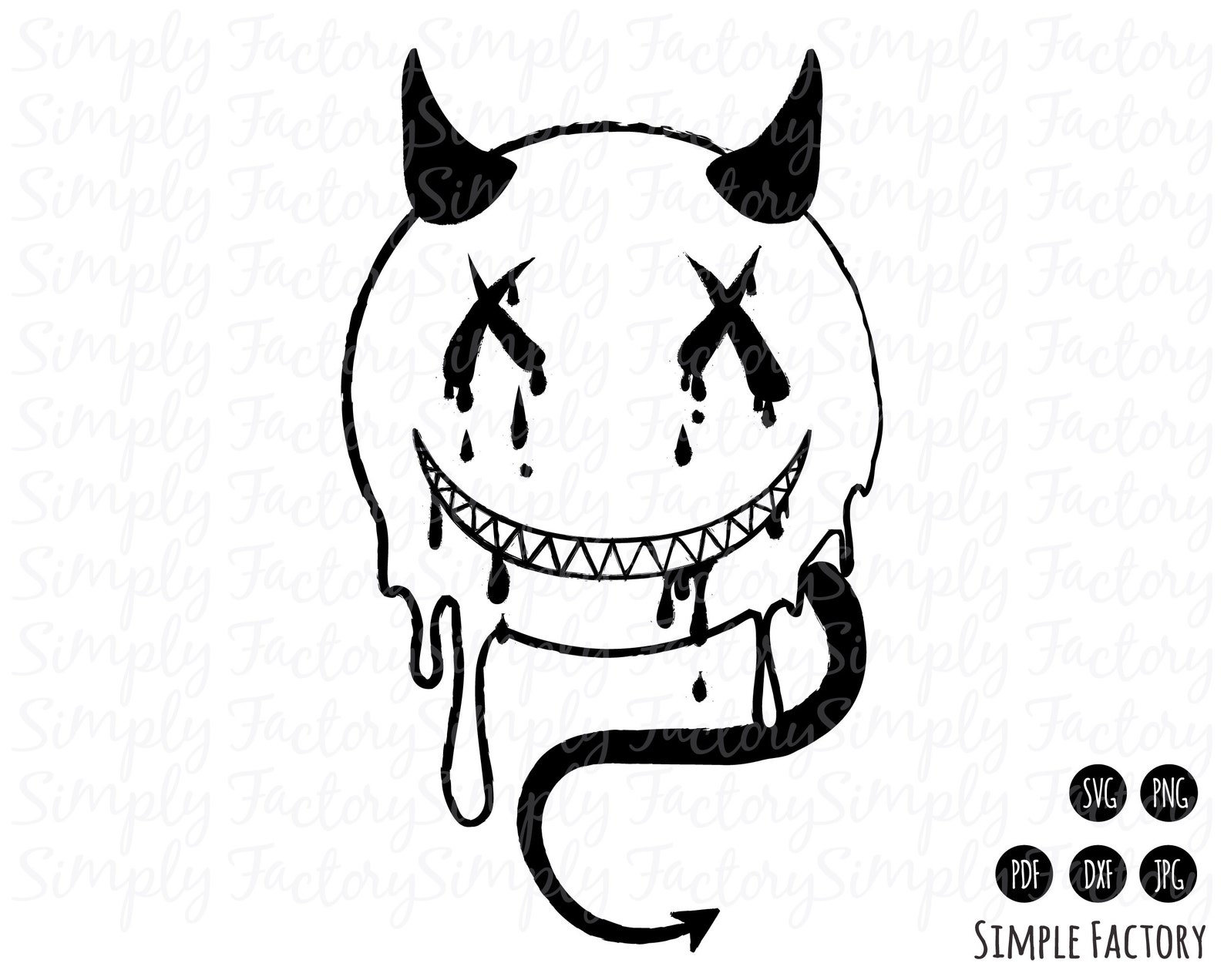 Devil Smile Emoji Svg Devil Smile Face Png Big Smile - Etsy Canada