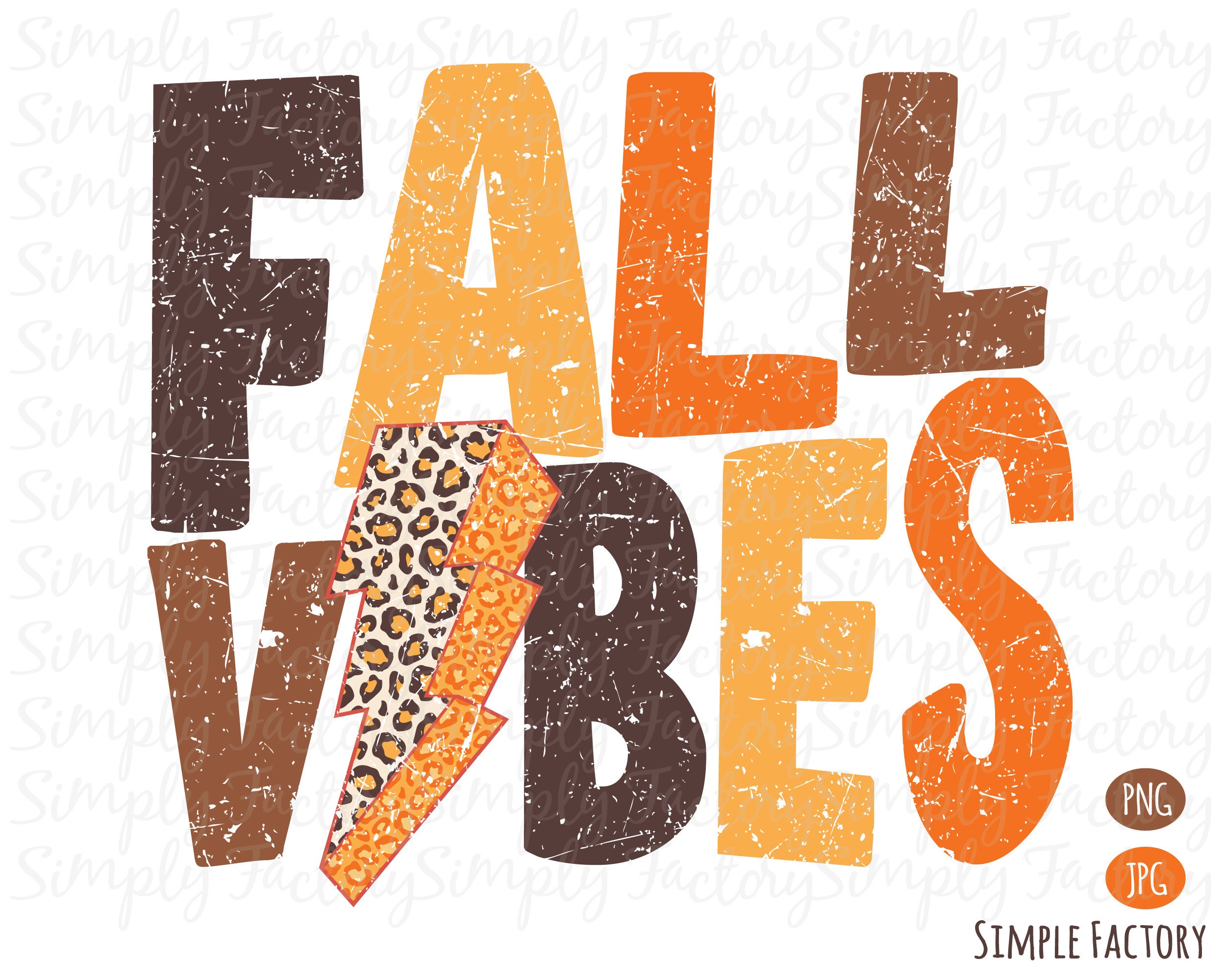 Retro Fall Vibes PNG Fall Vibes Lightning Bold Pumpkin - Etsy
