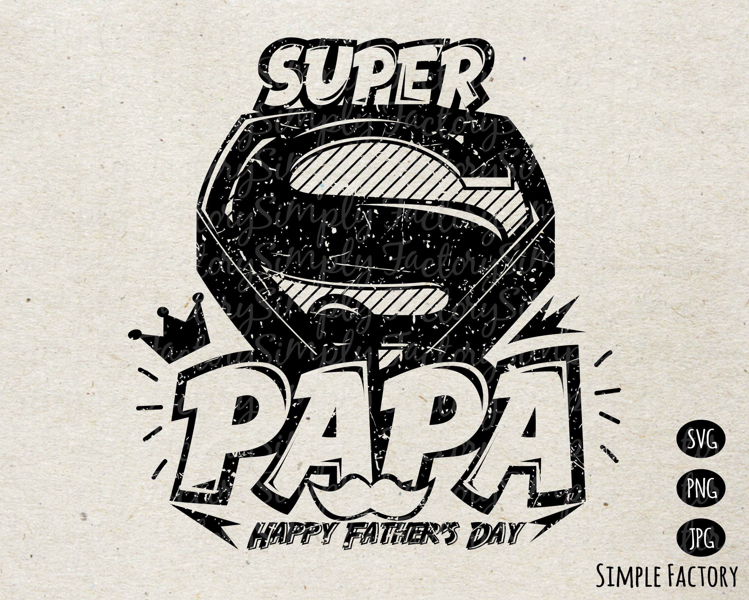 Vintage Super Papa Svg Father's Day Png Superpapa Retro - Etsy Hong Kong