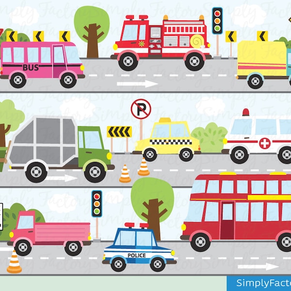 Vehicles Clip Art - Etsy