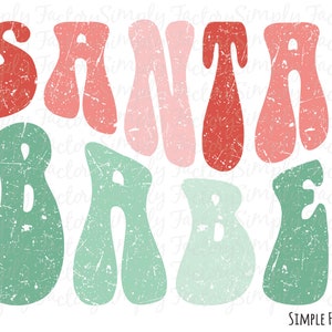 Retro Groovy Santa Babe Christmas Png Groovy Santa Babe Png - Etsy