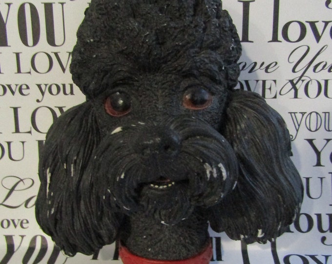 1968 Bosson Black Poodle Satan Demon Head Chalkware Wall Decor Made in ...