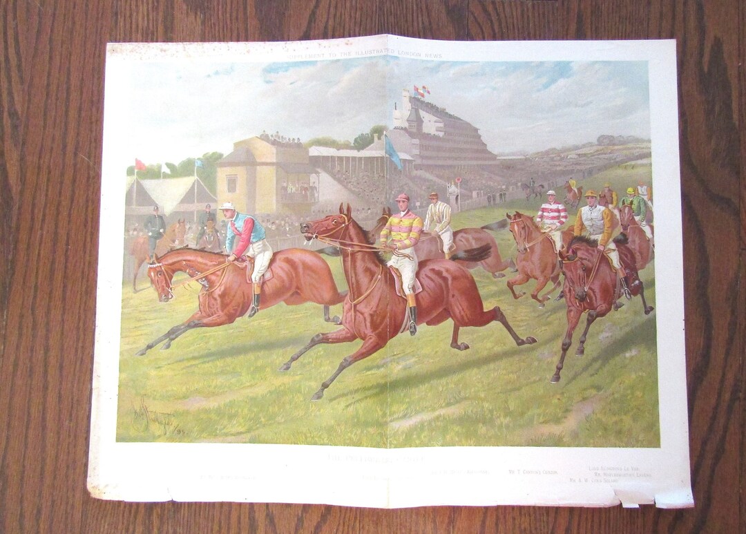 Antique 1895 the Preliminary Canter Horse Racing Colour Print - Etsy