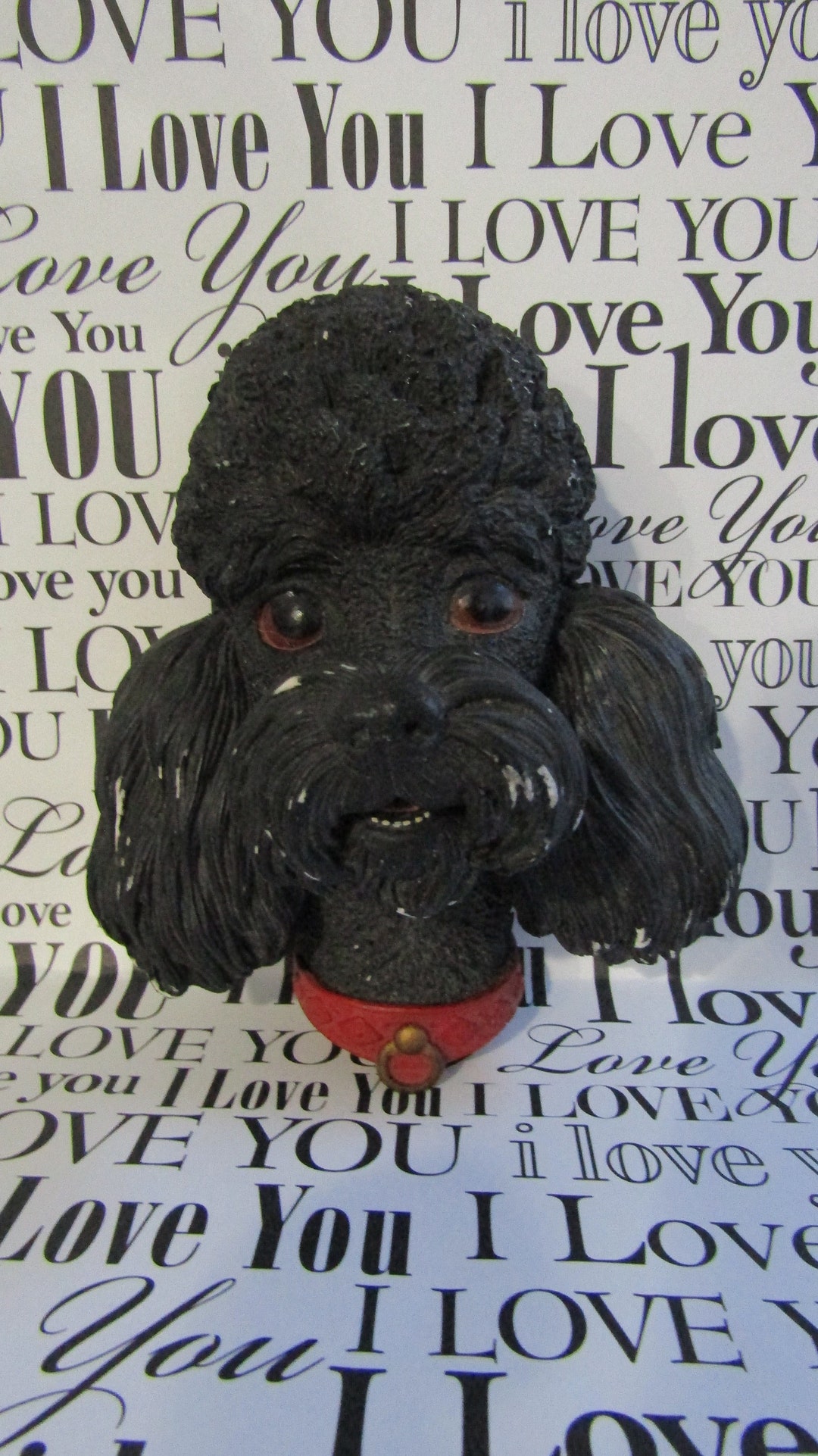 1968 Bosson Black Poodle Satan Demon Head Chalkware Wall Decor Made in ...