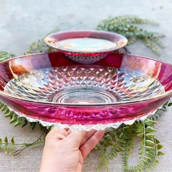 Ruby Glass Platter - Etsy