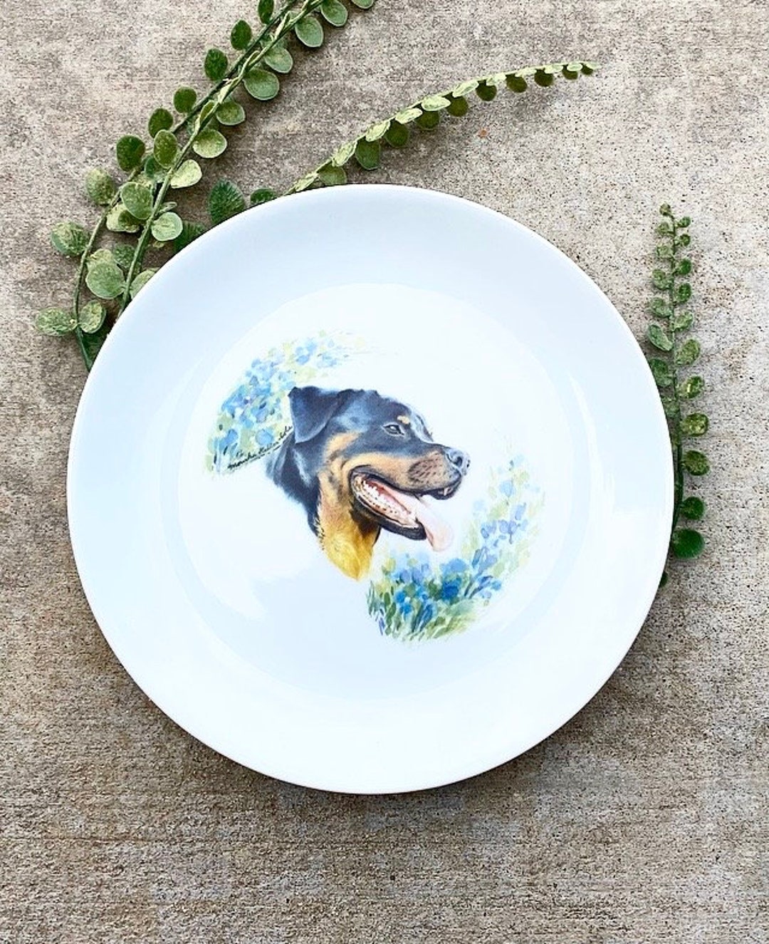 80s Dog Rottweiler Portrait Collectors Display Plate - Etsy