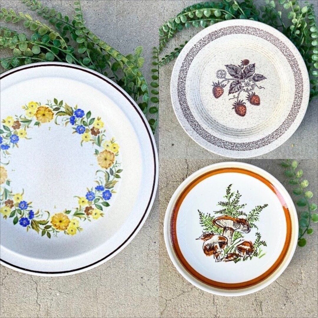 70s Mismatched Plates - Etsy