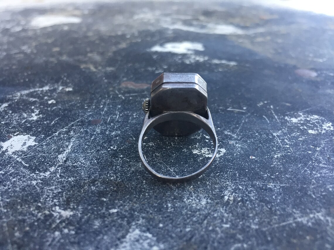 Rare 1920s Sterling Art Deco Antique Clock Ring With - Etsy