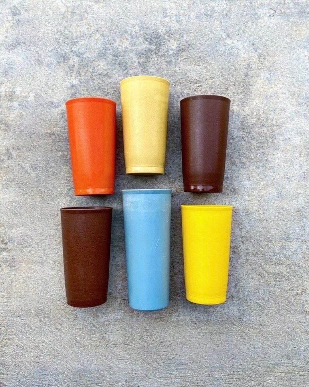 Retro Tupperware Assorted Colors Drinking Glasses / Tumblers Set of 6 ...