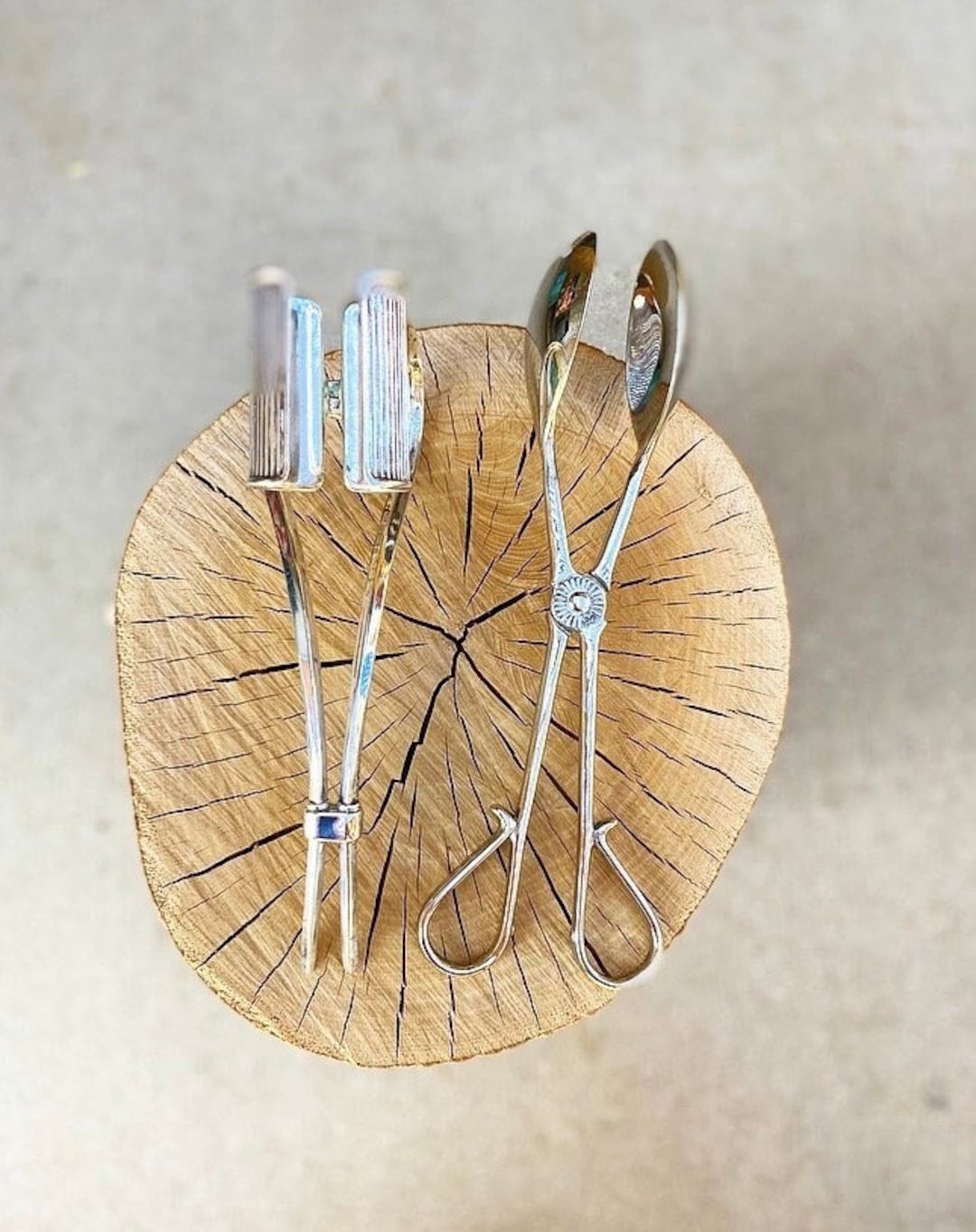 70s Italian Silver Pasta Serving Tongs With Stand / Silver Plated ...